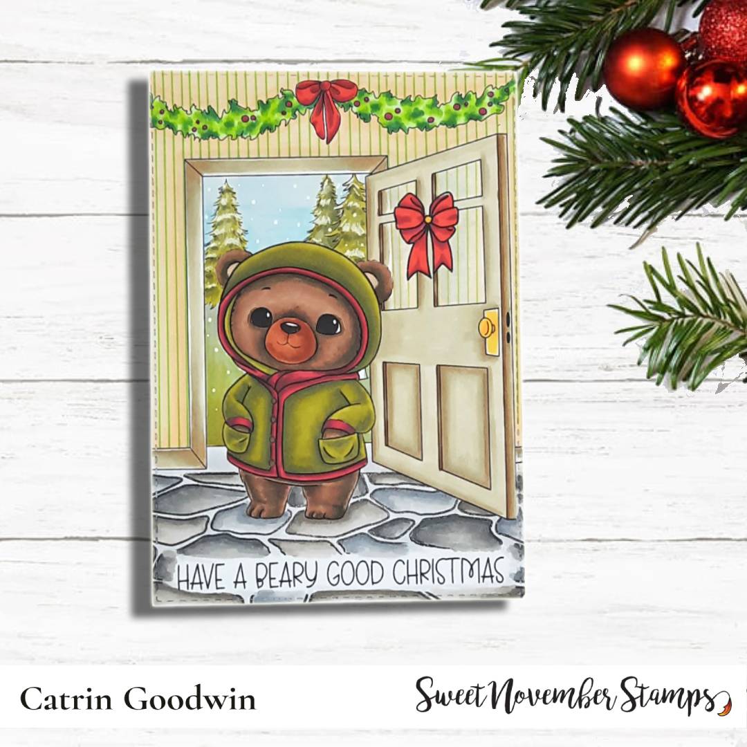 Digital Stamp - Cozy Fall Critters: Beckett Bear – Sweet November Stamps