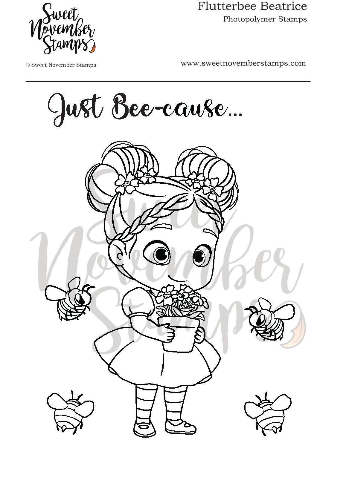 Clear Stamp Set - Flutterbee Beatrice – Sweet November Stamps