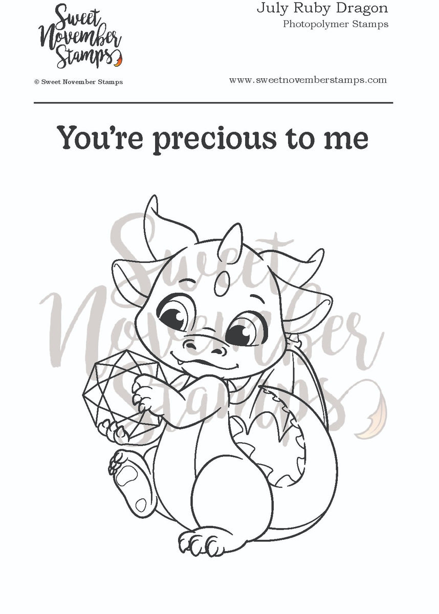 Clear Stamp Set - July Ruby Dragon – Sweet November Stamps