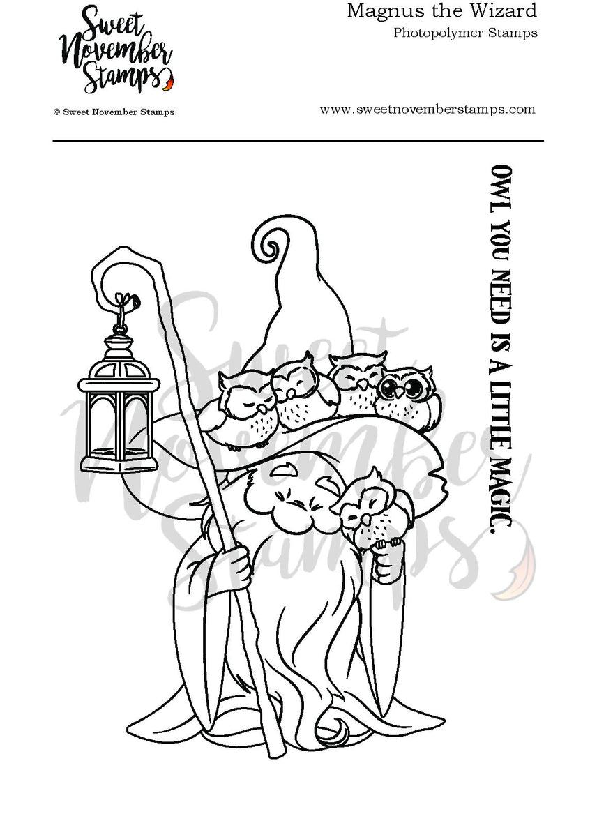 Clear Stamp Set - Magnus the Wizard – Sweet November Stamps