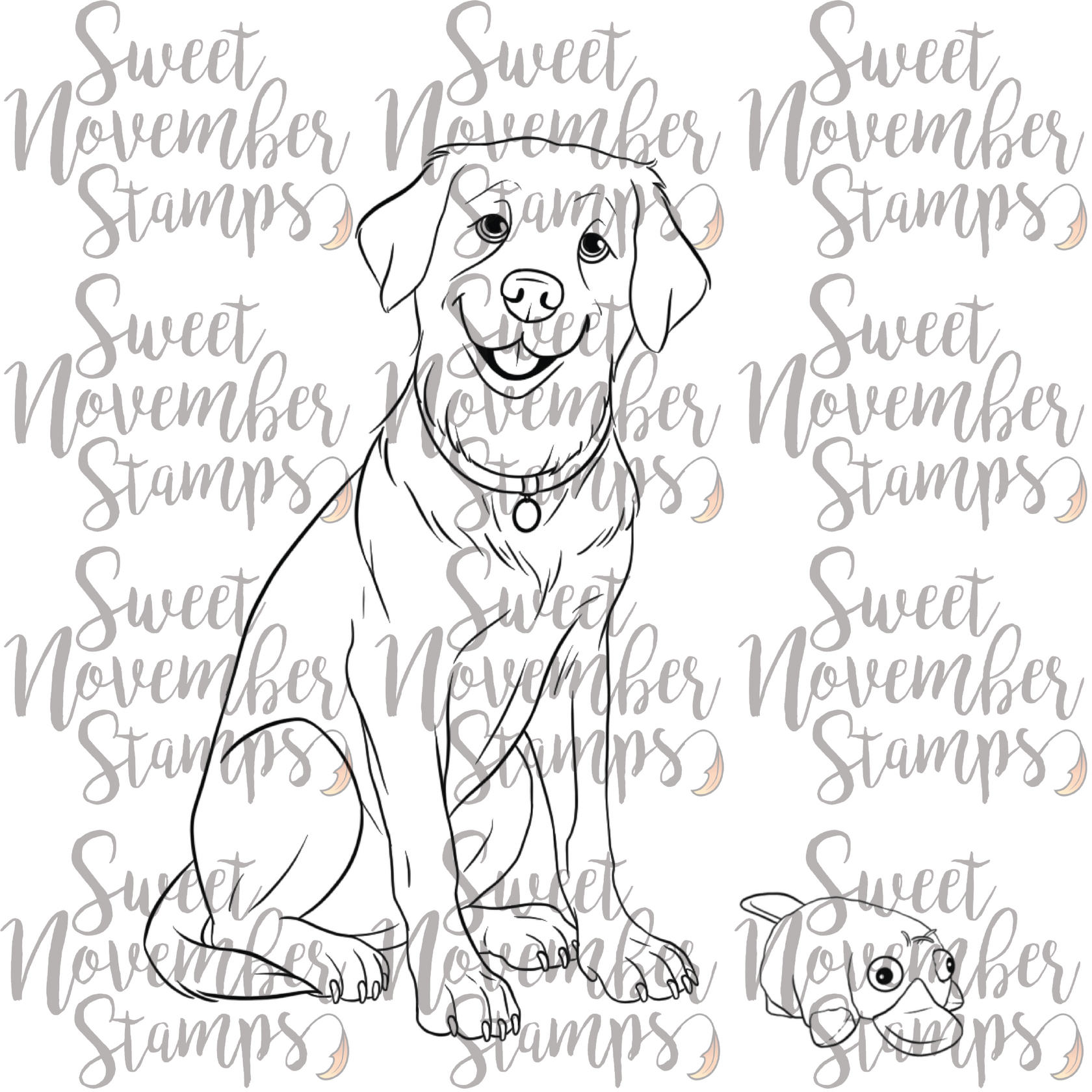 Digital Stamp - Dog Park 4: Ollie the Labrador – Sweet November Stamps
