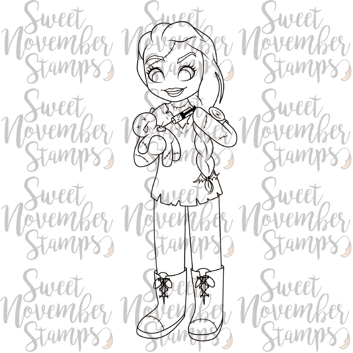 Digital Stamp - Goth Dolls: Crazed Christa – Sweet November Stamps