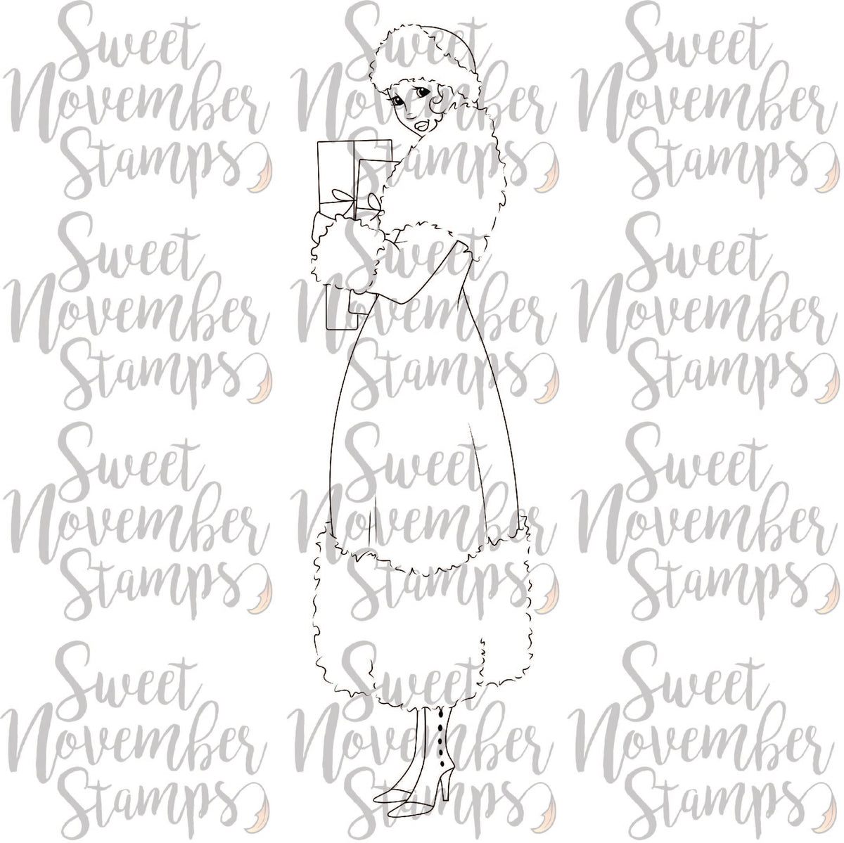 Digital Stamp - Vintage Christmas Shopper – Sweet November Stamps